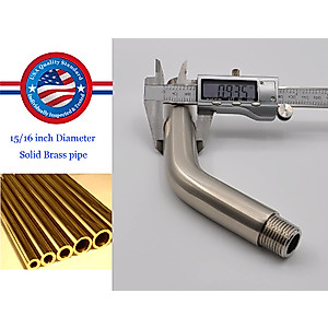 Aquaiaw Only Produce and Sell Solid Brass Shower Arms. Aquaiaw Shower Arm and O-Ring Flange, 6 inch, Solid Brass, Round, Both 1/2 NPT Tapered Threads, PVD Brushed Nickel Wall Mount Shower Head Arm