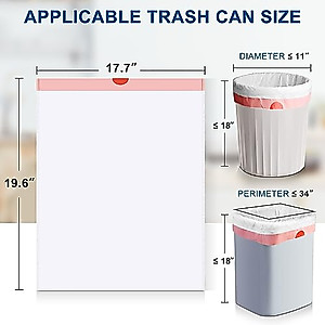 4 Gallon Trash Bags Drawstring, Small Garbage Bags Unscented, Strong Trash Can Liners, 60 Count White 4 Gal Trash Bag for Bathroom Kitchen Office