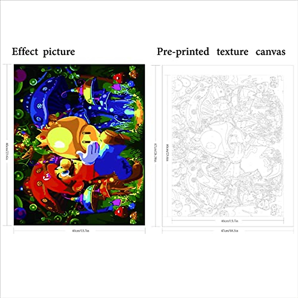 Artyong Mushroom Paint by Number for Adults-Mushroom Paint by Numbers for Adults Beginner,Mushroom Paint by Numbers for Gift Home Wall Decor (Mushroom,16 x 24 Inch)