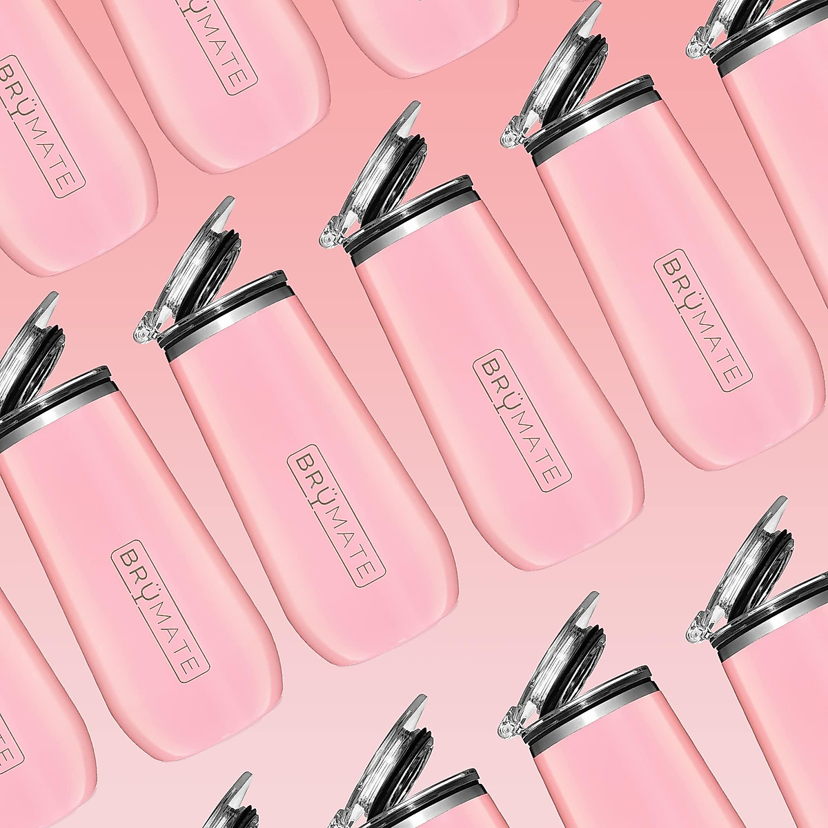 BrüMate 12oz Insulated Champagne Flute With Flip-Top Lid - Made With Vacuum Insulated Stainless Steel (Glitter Merlot)