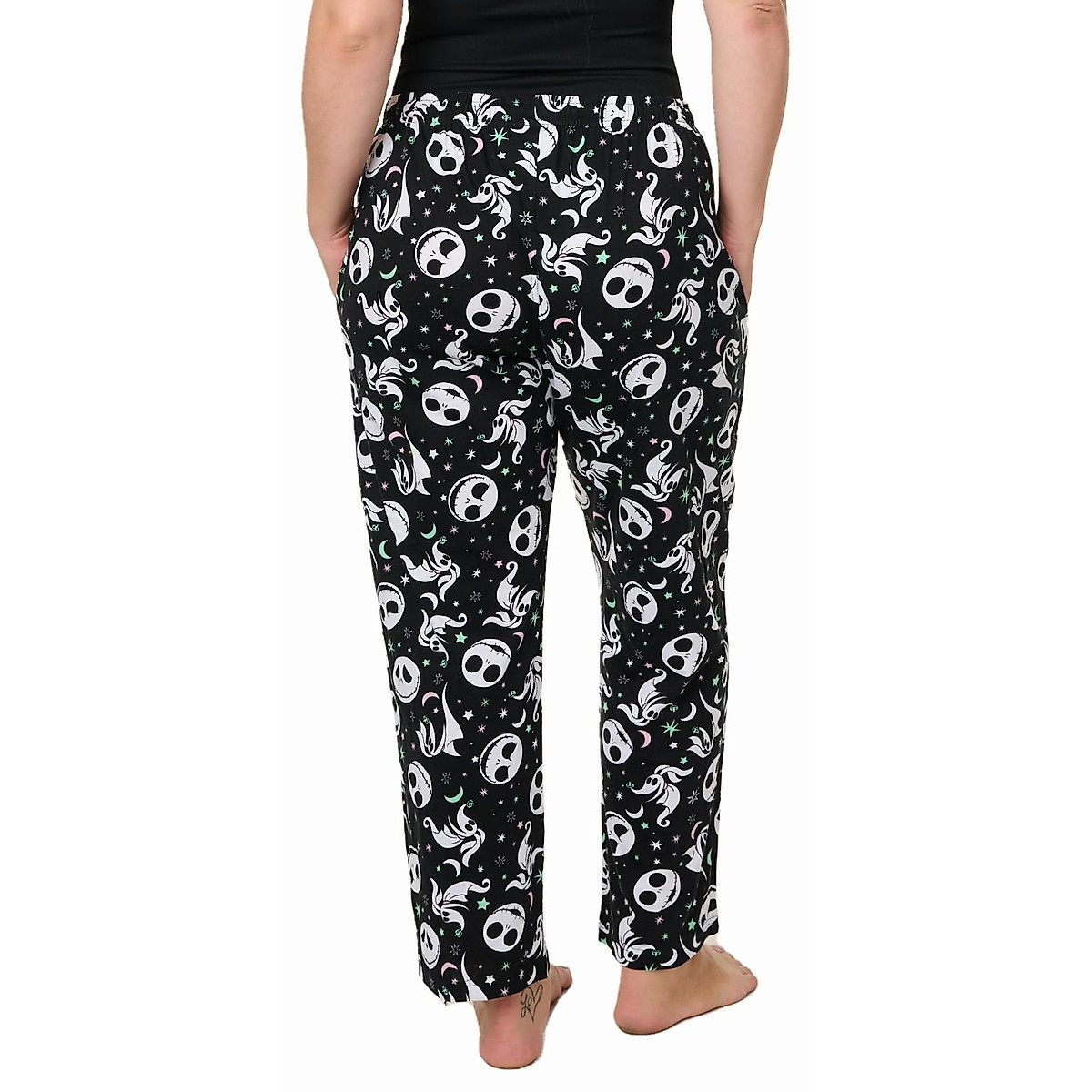 Disney Womens Lounge Pants Pajama Bottoms AOP (Jack Skellington & Zero, 1X)
