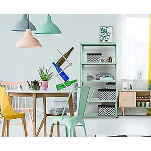 Medium 5-Tier Open Bookshelf freestanding Standing Storage Decorative Shelf Multifunctional Display Stand for Home and Office, Light Green