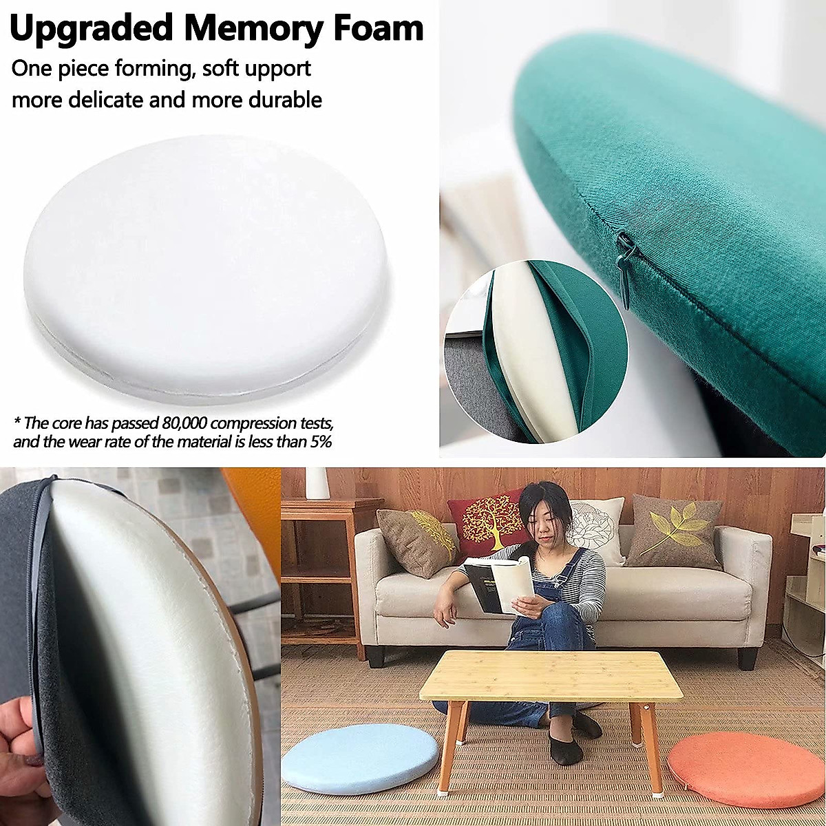 Chair Pads for Dining Chairs 18x18, Indoor Seat Cushions for Dining Chairs, Kitchen Chair Cushions Large, Washable Seat Pads for Dining Room Chairs with Disassemblable Cover Wine Red