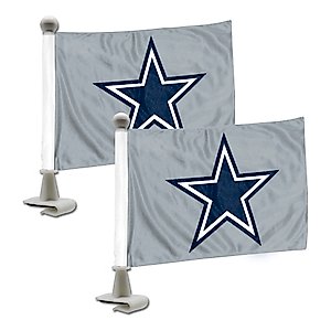 FANMATS 61864 Dallas Cowboys Ambassador Car Flags - 2 Pack Mini Auto Flags, 4in X 6in, Perfect for Hood or Trunk