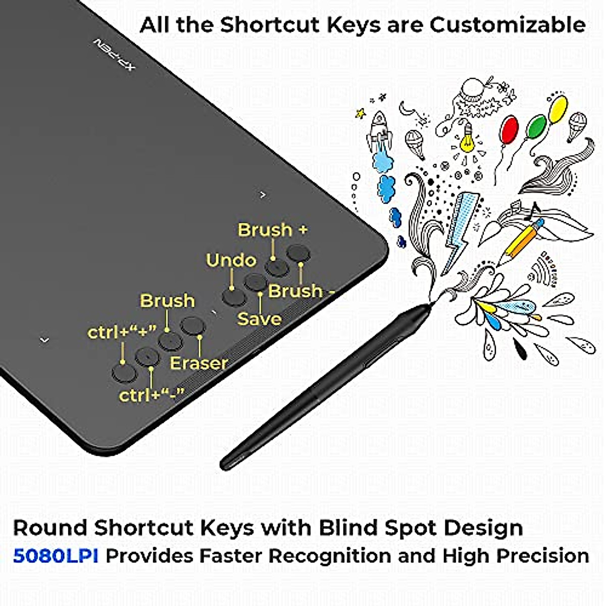 XPPen Deco 01 V2 Drawing Tablet 10x6.25 Inch Graphics Tablet Digital Drawing Tablet for Chromebook with Battery-Free Stylus and 8 Shortcut Keys (8192 Levels Pressure)