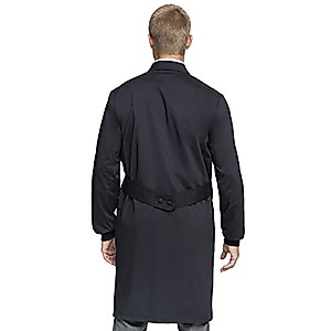 Cherokee Professional Lab Coat for Men and Women Modern fit Button Front Closure with Single Chest Pocket WW306AB, L, Black