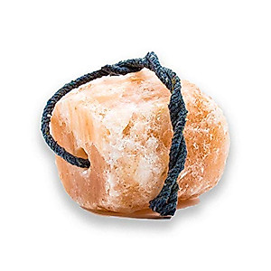 SALT GEMS Purest Animal Salt Lick on Rope from Foothills of Himalayas with 84 Essential Minerals and Electrolytes for All Animals, Cattle and Livestock - Natural Himalayan Rock 6~8 Lb
