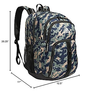 adidas Prime 6 Backpack, Essential Camo Crew Navy-Silver Green/Black, One Size