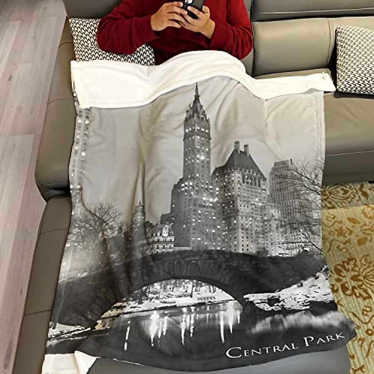 HommomH 50" x 80" Blanket Throw Comfort Thin Soft Air Conditioning NYC - Central Park, 1961