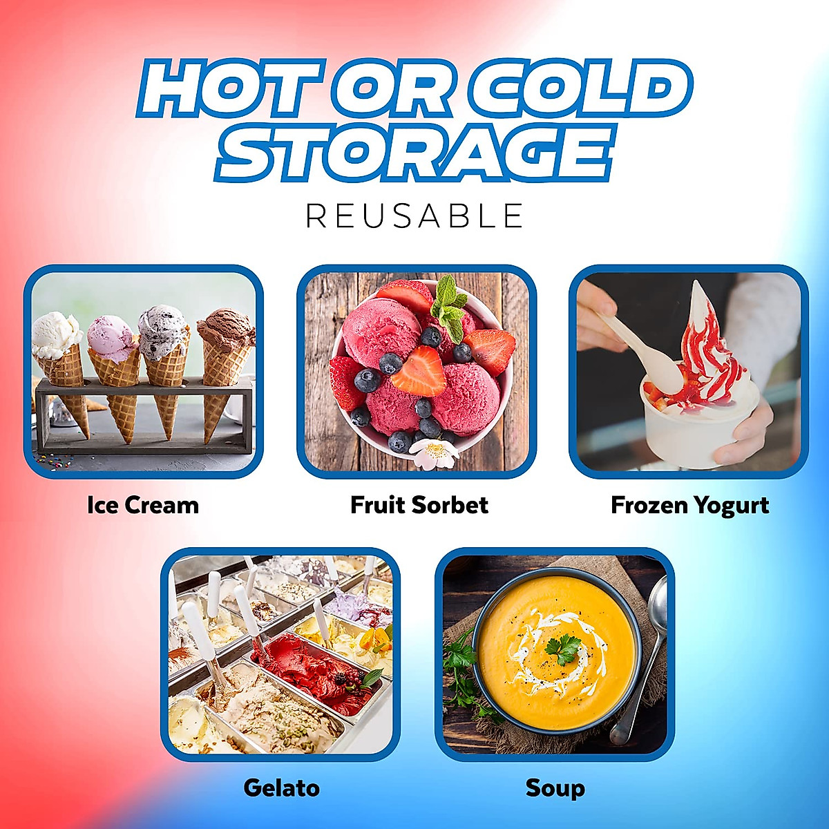 Laxinis World Ice Cream Containers – Pack of 2 Ice Cream Plastic Containers with lids, 1.5 Quarts, Reusable, with Non-slip Base (Orange)