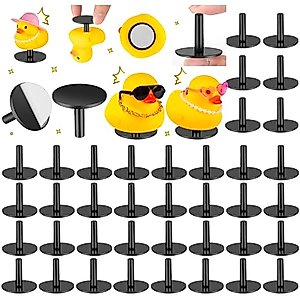 ZHWKMYP 20Pcs Duck Holder, Black Plastic Duck Plug Holders for Car Dash, Rubber Duck Mounts for Car Dashboard Lover (Excluding Rubber Duck)