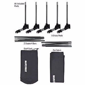 MARCHWAY Ultralight Folding Tent Camping Cot Bed, Portable Compact for Outdoor Travel, Base Camp, Hiking, Mountaineering, Lightweight Backpacking (Black)