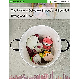 LANGYASHAN Laundry Basket Canvas Fabric Collapsible Organizer Basket for Storage Bin Toy Bins Gift Baskets Bedroom Clothes Children Nursery Hamper (Leaf Unicorn)