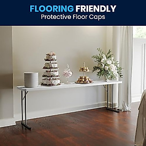 Flash Furniture 8' Plastic Folding Training and Event Table, Rectangular Folding Training Table with 330-lb. Static Weight Capacity, White