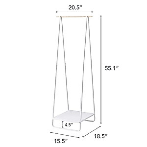 Yamazaki Shelf Home Free Standing Hanger | Steel | Coat Rack, One Size, White