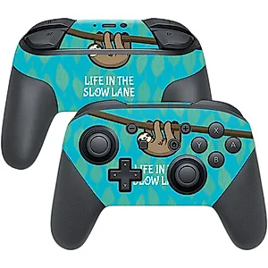 MightySkins Skin Compatible with Nintendo Switch Pro Controller - Slow Sloth | Protective, Durable, and Unique Vinyl Decal wrap Cover | Easy to Apply, Remove, and Change Styles | Made in The USA