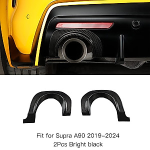 JSWAN Real Carbon Fiber Tail Throat Upper Trim Cover Fit for Toyota Supra GR A90 A91 MK5 Exhaust Muffler Tail Pipe Upper Trim Cover Accessories