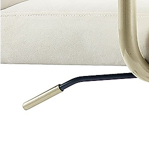 Elle Decor Giselle Modern Home Office Desk Chair, High Back Adjustable Computer Chair with Gold Arms, Base and Wheels, Velvet Fabric, Cream