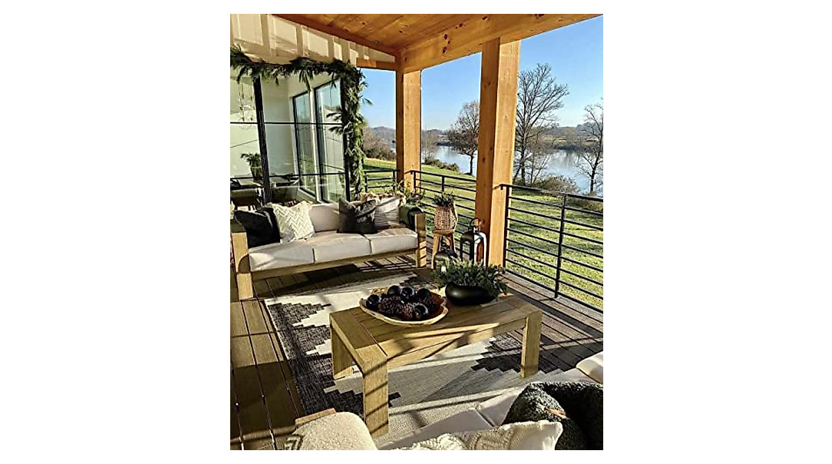 Djugun Indoor Outdoor Round Rug - Waterproof Southwestern Design