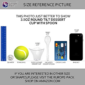 3.5oz Dessert Cups with Spoons,Plastic Clear Parfait Cups Disposable Reusable Appetizers Cup for Party - Set of 50