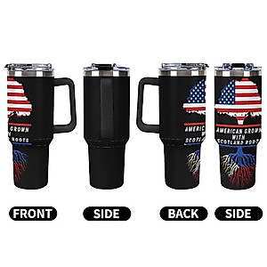 America Grown With Philippines Roots 40 Oz Tumbler with Handle And Straw Lid,Insulated Reusable Stainless Steel Travel Glass Mug 40 Ounces