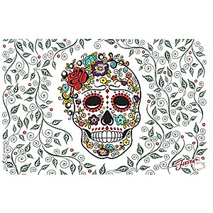 Tervis Made in USA Double Walled Fiesta Insulated Tumbler Cup Keeps Drinks Cold & Hot, 16oz, Skull and Flowers