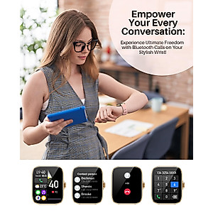 Smart Watch for Android for Women, 1.91" Touch Screen Fitness Tracker with Heart Rate Blood Oxygen Sleep Monitor, IP68 Waterproof Bluetooth Smartwatch Answer Make Call, Compatible Android iOS iPhone