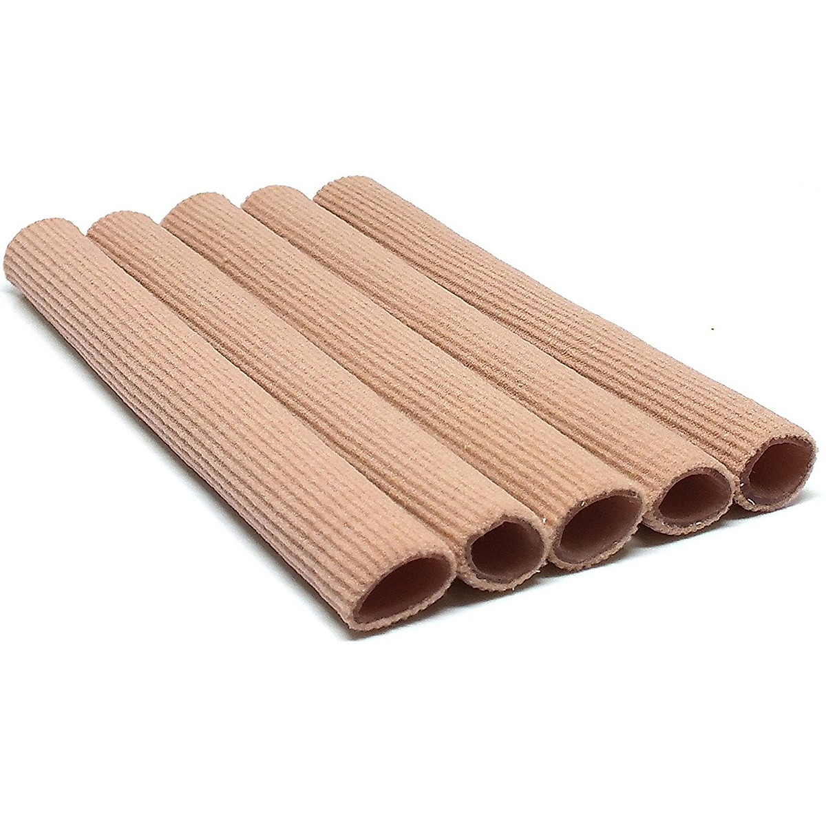 Cuttable Toe Tubes Sleeves 5 Pack, Made of Elastic Fabric Lined with Silicone Gel. Toe Sleeve Protectors Relief Toe Pressure Pain, Corn and Calluses Remover