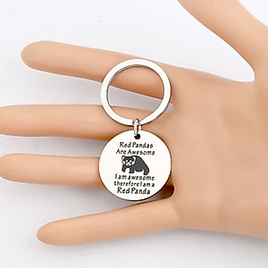 BLEOUK Red Panda Keychain Animal Themed Gift Cute Panda Gift Red Panda Lover Jewelry (Red Pandas Are Awesome)