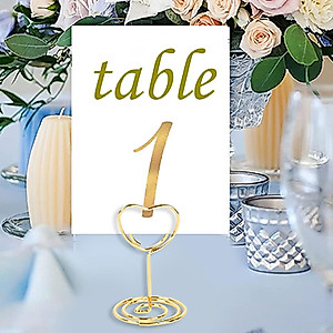 WOHENI 20Pcs Mini Table Number Holders,Place Card Holder,Wire Picture Holder,Small Size Table Card Holders,Photo Holder for Centerpieces,Wedding Reception,Party, Birthday (Gold)