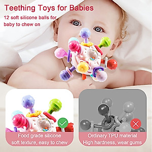 Toiyese Baby Montessori Toys 6 to 12 Months, Teething & Rattle Toys for Babies 0-6 Months, Sensory Educational Toys for Toddler, Travel Toys for Car Seat/Crib, Birthday Gifts for 1 Year Old Boys Girls