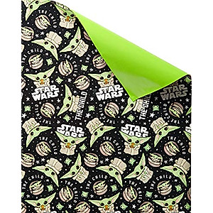 American Greetings Star Wars Mandalorian Wrapping Paper, The Child/Baby Yoda (1 Roll, 75 sq. ft.)