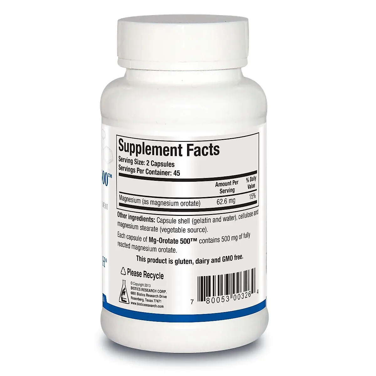 Biotics Research Mg Orotate 500 Magnesium Orotate Form, Cardiovascular Support, Heart Health, Overall Relaxation Response, Improves Sleep and Muscle Relaxation. 90 Capsules