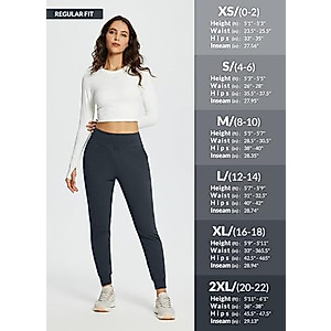 BALEAF Women's Fleece Lined Joggers Waterproof Thermal Hiking Pants Sweatpants Track Pants Winter Clothes Running Gear Gray XL