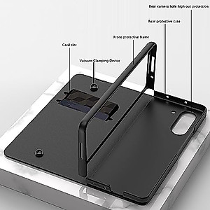 EKSED Case for Samsung Galaxy Z Fold 5, with S-Pen Holder, Luxury Flip Plating Glass Crystal Hybrid Leather 360-degree All-Inclusive Cover,#10