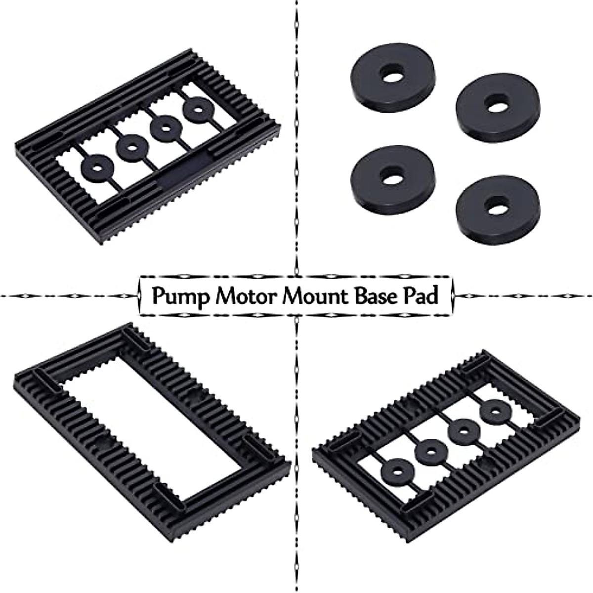 Swess Pool Pump Pad Anti-Vibration Hot Tub Pump Motor Mount Base Pad for Quiet Effectively Reduce Noise 95% Rubber
