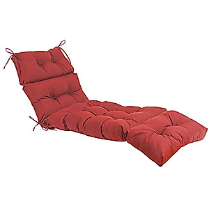 QILLOWAY Indoor/Outdoor Chaise Lounge Cushion,Spring/Summer Seasonal Replacement Cushions. (RED)