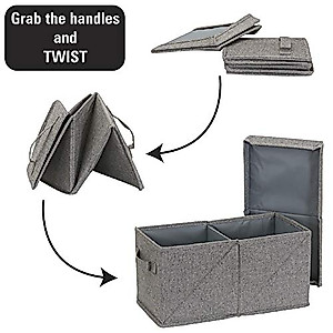 Household Essentials Jumbo Fabric Double Twist Box Storage Bin, X-Large, Grey