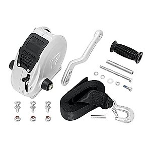 Fulton FW16000101 F2 Trailer Winch with Strap - 1600 lb. Load Capacity, Silver