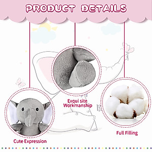 Skylety 4 Pcs Mini Elephant Stuffed Animals Elephant Plush Toys Plush Stuffed Elephant Cute Soft Forest Animals for Baby Shower Boys Girls Elephant Themed Birthday Party Supplies (Grey,4 Inch)