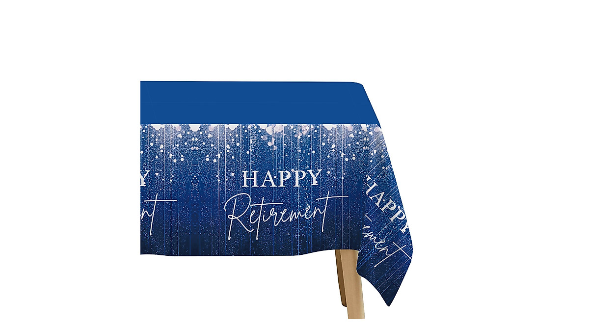 Elegant Blue Retirement Party Tablecloths - 3 Pack
