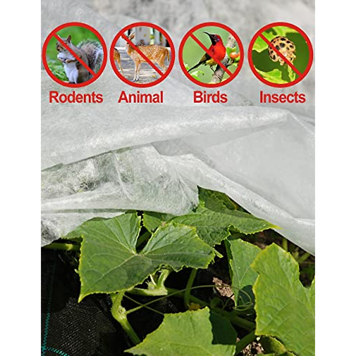 wohohoho Plant Cover Freeze Protection 10FT x 66FT, 1.3oz/yd² Heavy Duty Plant Blanket, Frost Protection Down to -5°C/23°F, Anti-UV, Reusable Garden Floating Row Cover for Plants Vegetable Fruits