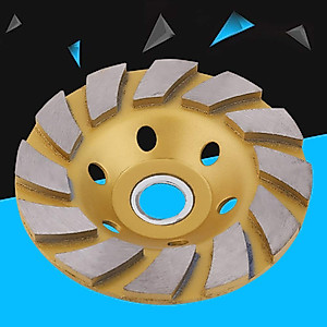 Diamond Grinding Cup Wheel Disc, 10cm Diamond Segment Grinding Wheel Disc 6 Holes, 10cm Outer Diameter and 1.6cm Inner Grinding Wheel for Marble Concrete Stone