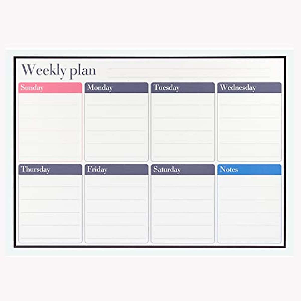 Magnetic Dry Erase Monthly Calendar and Weekly Planner for Fridge Refrigerator Whiteboard Organizer, Blue