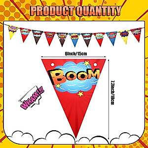 Breling 8 Pcs Hero Birthday Party Banner Hero Birthday Party Decorations Hero Paper Pennant Banner Garland Decor for Kids Boys Birthday Party Supplies Baby Shower Wall Decoration