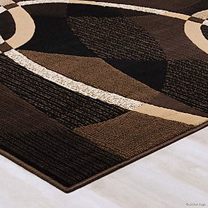 Allstar 8x10 Charcoal Grey and Grey Modern and Contemporary Rectangular Accent Rug with Yellow and Gainsboro Grey Intersecting Ring Design (7' 9" x 9' 8")