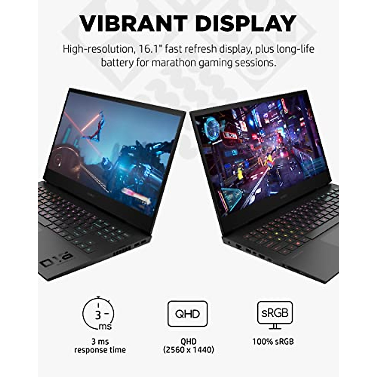 HP OMEN Laptop 16, NVIDIA GeForce RTX 3070, 12th Gen Intel Core i7-12700H, 16 GB RAM, 512 GB SSD, Quad HD IPS Display, Windows 11 Home, RGB Backlit Keyboard, Enhanced Thermals (16-b1020nr, 2022)