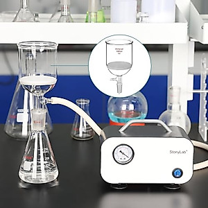 StonyLab Borosilicate Glass Buchner Filtering Funnel 1000ml with Medium Frit(G2), 113mm Inner-Diameter,110mm Depth, with 24/40 Standard Taper Inner Joint and Vacuum Serrated Tubulation (1000ml)