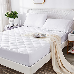 Uraclaire Mattress Pad with 8-21'' Deep Pocket,Cooling Mattress Topper Cover,Ultra Soft Quilted Fitted Breathable Fluffy Microfiber Mattress Protector(Full)