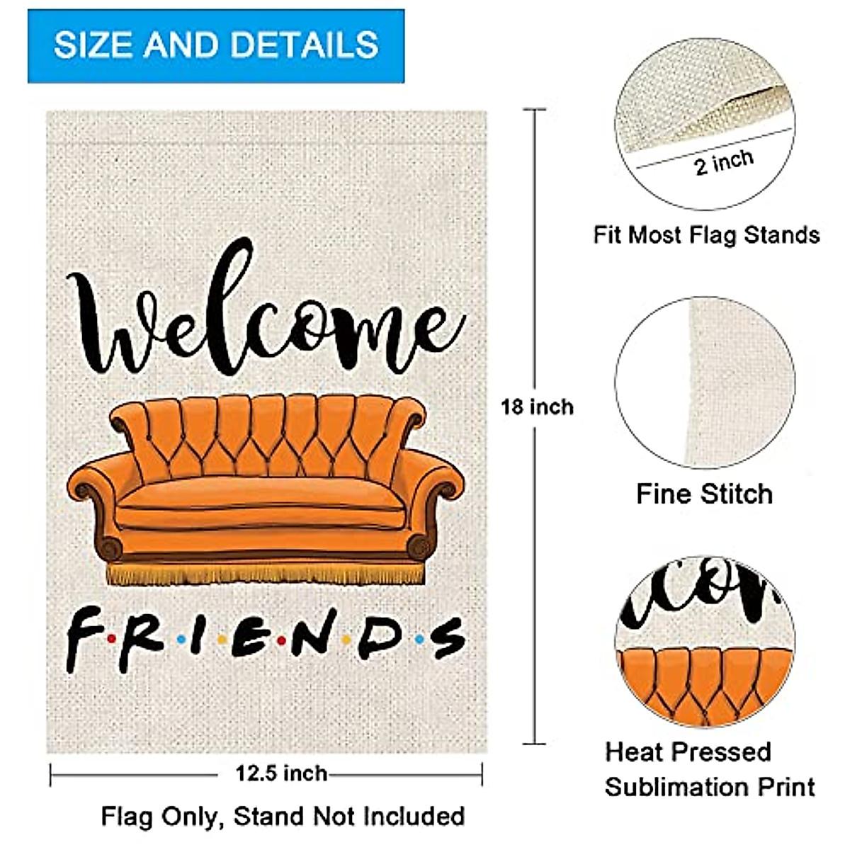 Fri Themed Welcome Home Decor Garden Flag Yard Porch House Flag for Outside Decoration (Welcome Fri)